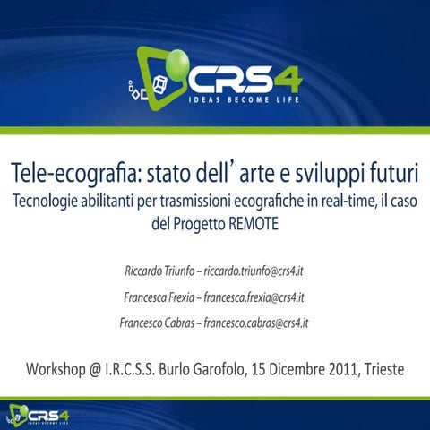 Tele-ecografia: stato dell’arte e sviluppi futuri | PDF