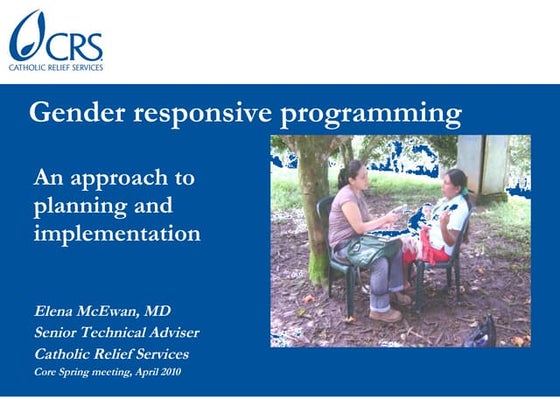 Elements of a strategy for gender responsive research | PPT