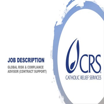 Job Description: Global Risk and Compliance Advisor (Contract Support ...