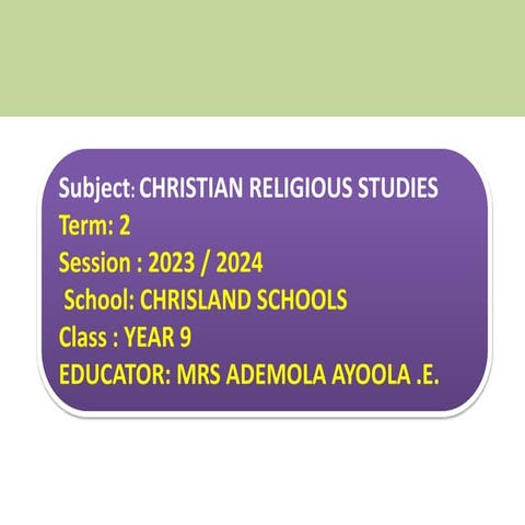 CRS YEAR 9 SECOND Term SLIDES 2023-24.pptx | Christianity | Religion ...
