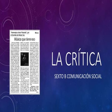 LA CRITICA PERIODISTICA | PPTX