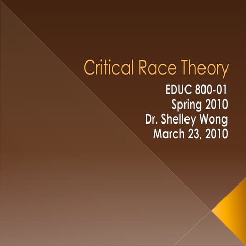 Critical Race Theory Week 2 | PPT