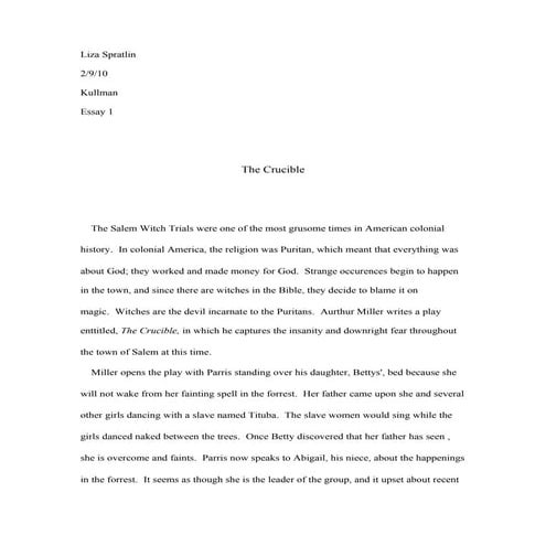 The Crucible Act 1 Scene 1 | PPT