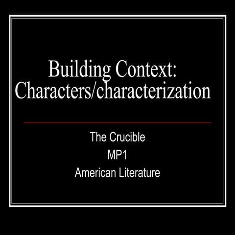 Crucible Characters | PPT