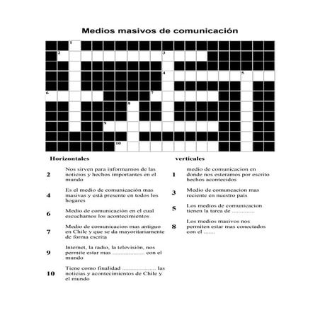 Taller n° 7 sopa de letras medios masivos de comunicación | PDF