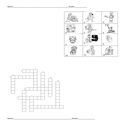 crossword jobs (crucigrama vocabulario ocupaciones) | DOC