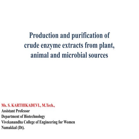 Crude enzyme purification | PDF