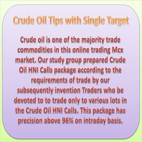 Crude oil tips with single target | PPTX