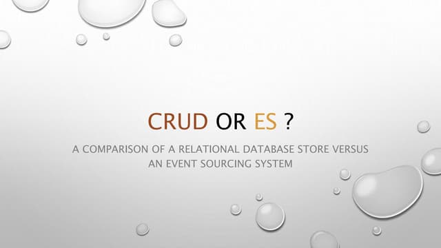 Crud Or Event Sourcing Ppt