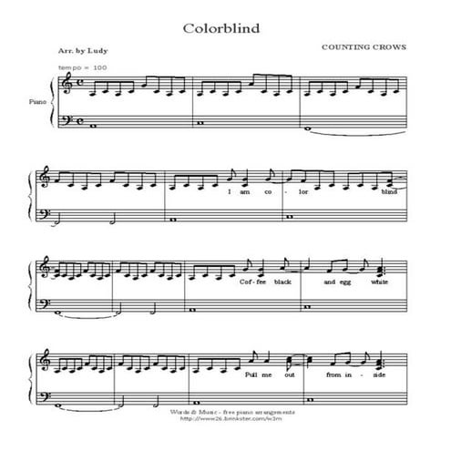 Elegant Lyrics To Colorblind By Counting Crows Gallery