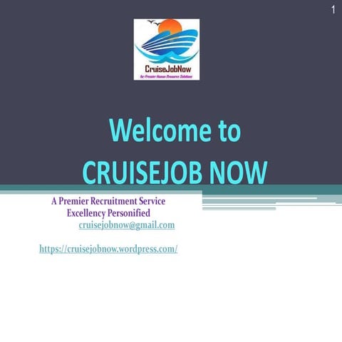 Cruise job now slide show 2015 | PPTX