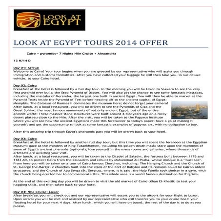 Aswan Travel Guide for Egypt Tour | PDF