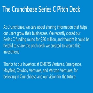 Crunchbase Series C Pitch Deck to Investors | PPT