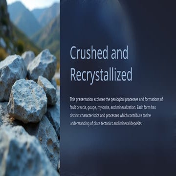 Crushed and Recrystallized: Fault Breccia, Gouge, Mylonite, and Mineralization.pptx