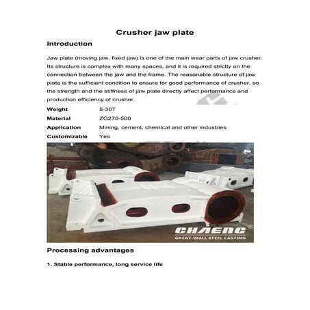 Crusher jaw plate | PDF