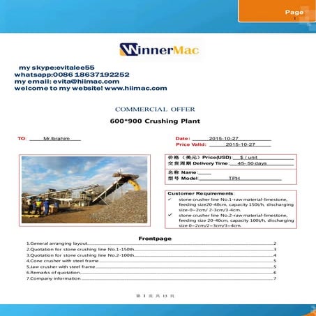 Crushing plant, cone crusher ,and impact crusher | DOC