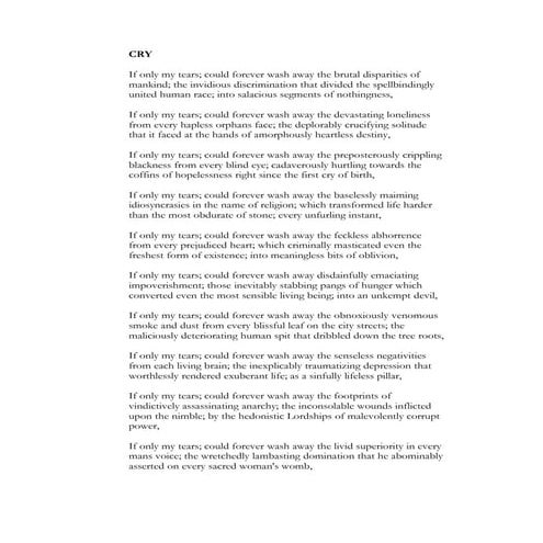 Cry | DOC | Mental Health | Diseases and Conditions