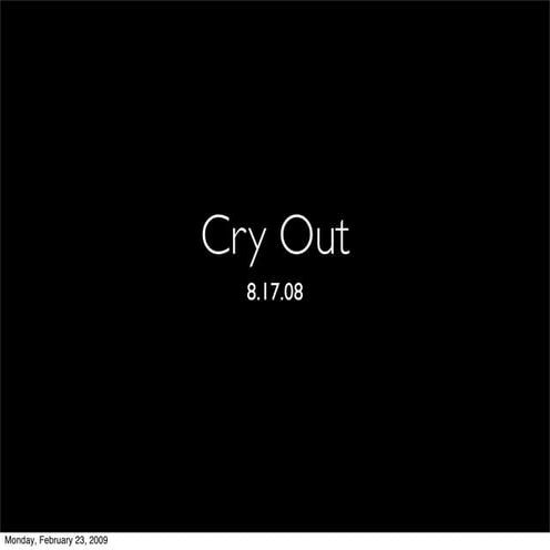 Cry Out | PDF