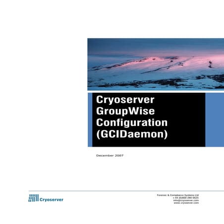 Cryoserver v7 User Guide | PDF