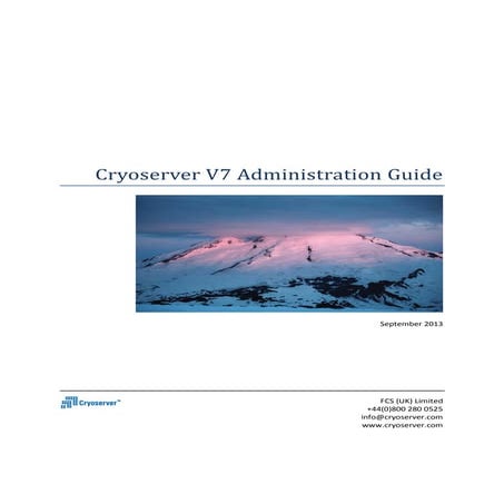 Cryoserver v7 User Guide | PDF