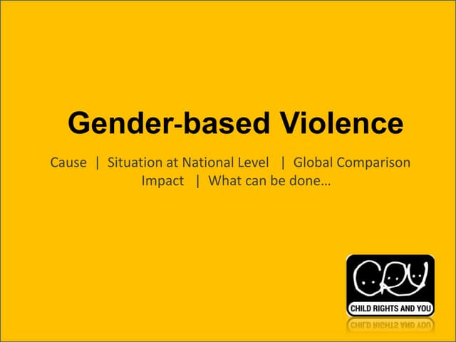 Gender Based Violence for gender mainstreaming | PPTX