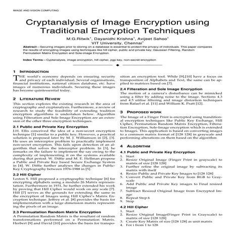 Cryptanalysis Of Image Encryption Using Traditional Encryption