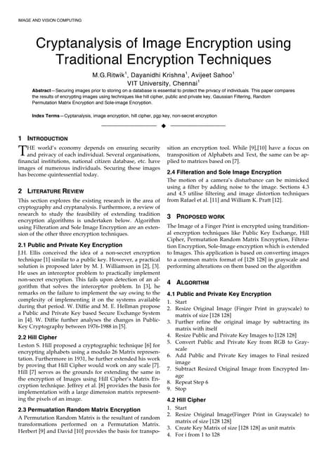 Cryptanalysis Of Image Encryption Using Traditional Encryption