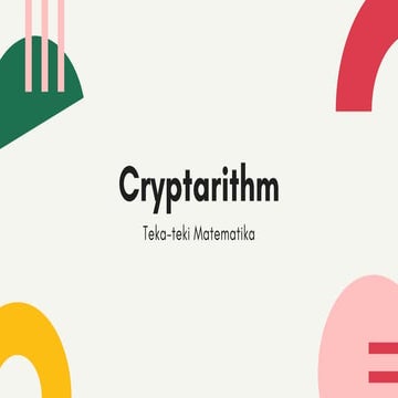 Cryptarithm: Teka-teki Matematika (Omnas) | PDF