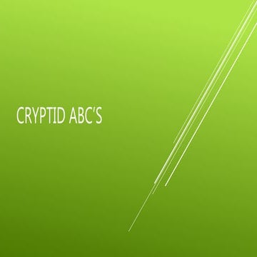Cryptid abc’s | PPTX