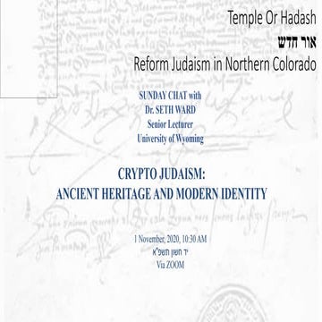 Crypto Judaism--ancient heritage and modern identity | PPTX
