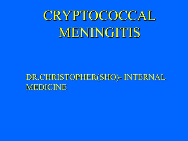 Cryptococcosis | PPT