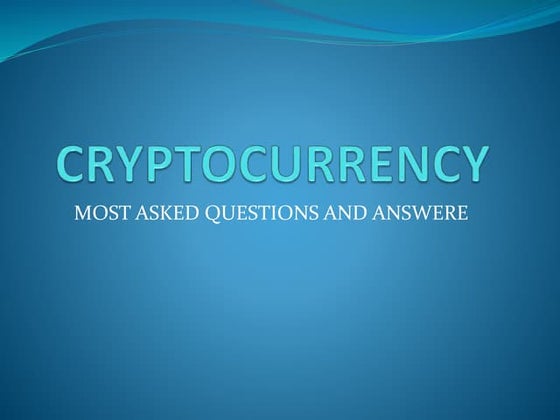 Cryptocurrency | PPT