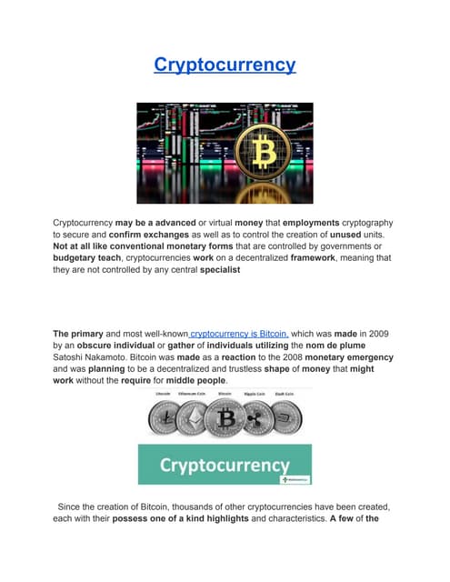 Cryptocurrency Guide Guide for Beginners | PDF | Stocks and Bonds | Personal Investing