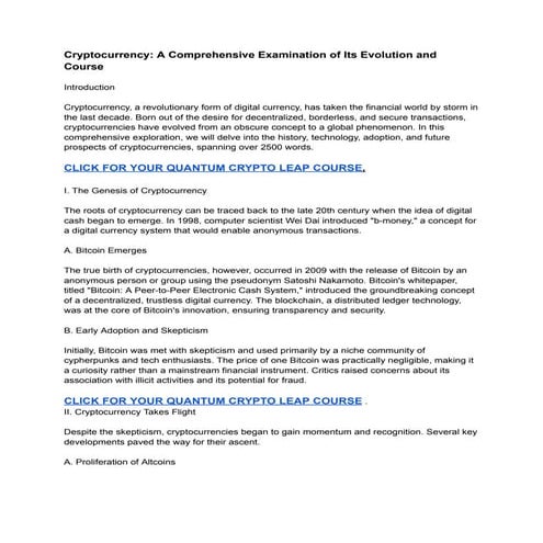 The Evolution of Cryptocurrency Opportunities and Challenges | PDF