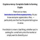 Cryptocurrency complete guide to earning crypto | DOCX
