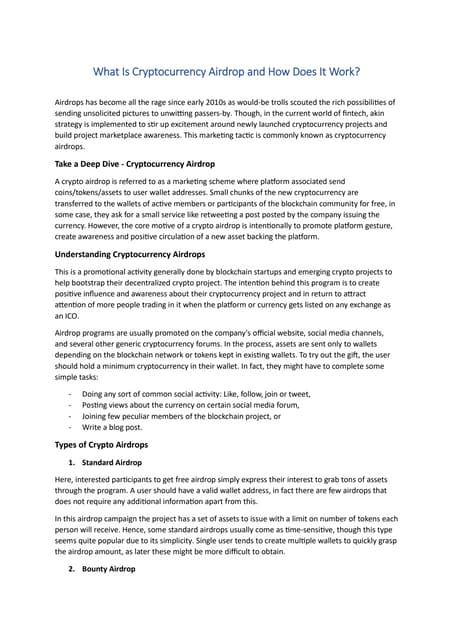 what are crypto airdrop and career .pptx