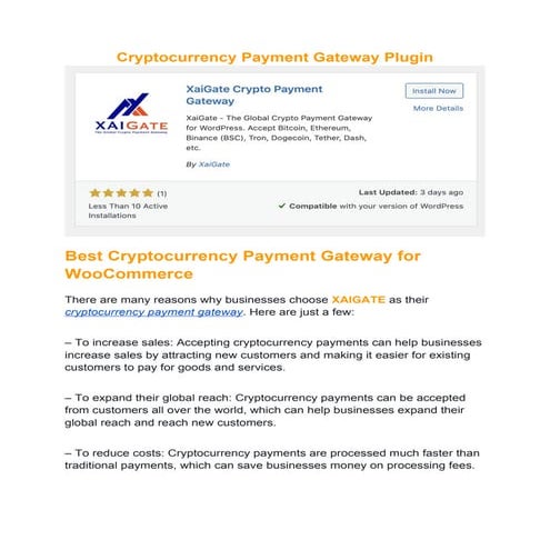 Cryptocurrency Payment Gateway Plugin 2025 | PDF