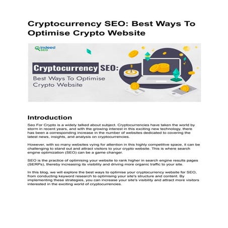 Cryptocurrency SEO: Best Ways To Optimize Crypto Website | PDF