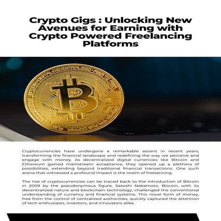 Crypto Gigs : Unlocking New Avenues for Earning with Crypto Powered ...