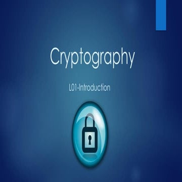 Information Security Cryptography ( L01- introduction ) | PPT