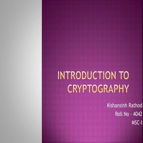Introduction to Cryptography | PPT