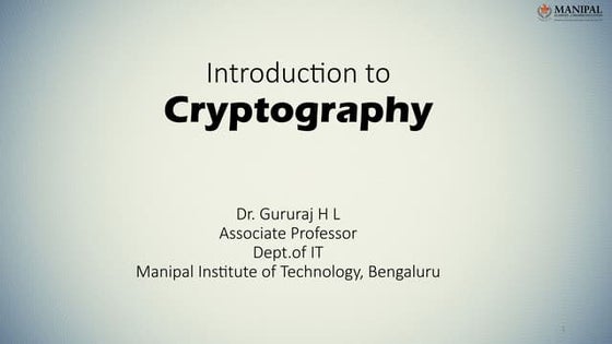 Introduction to Cryptography | PPTX