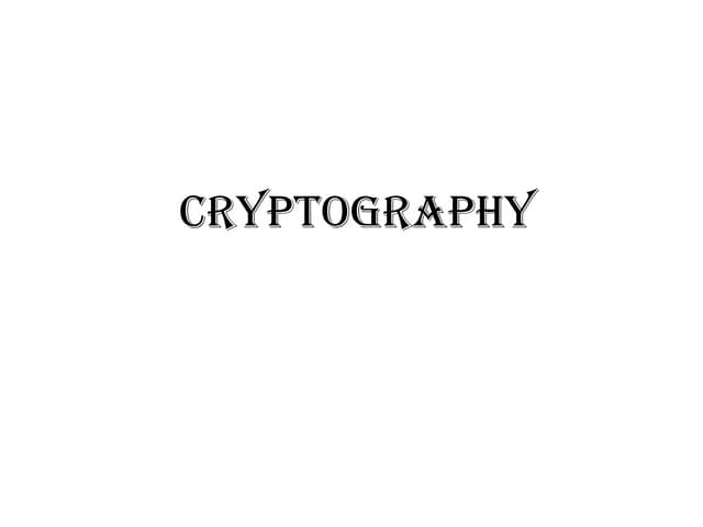 Cryptography & Network Security | PPTX | Information and Network Security | Computing
