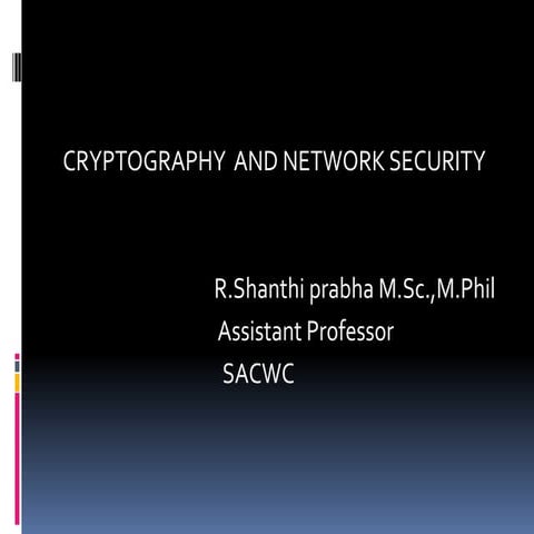 Cryptography and network security | PPTX