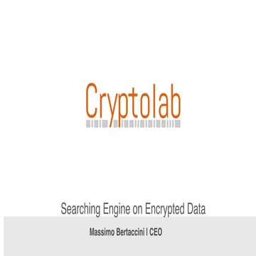 Cryptolab Presentation: Crypto Searching Engine | PDF