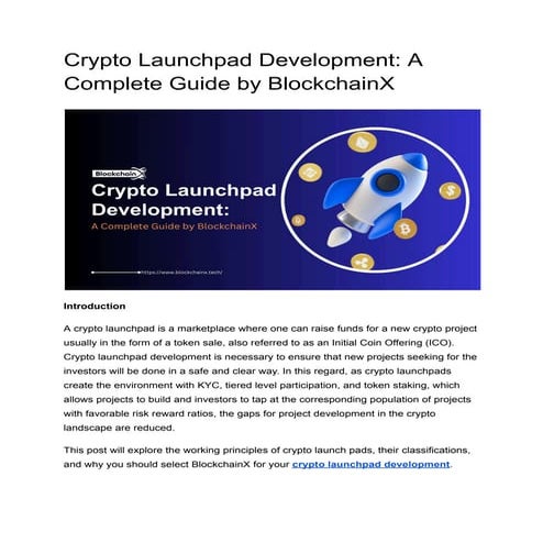 Crypto Launchpad Development_ A Complete Guide by BlockchainX.pdf