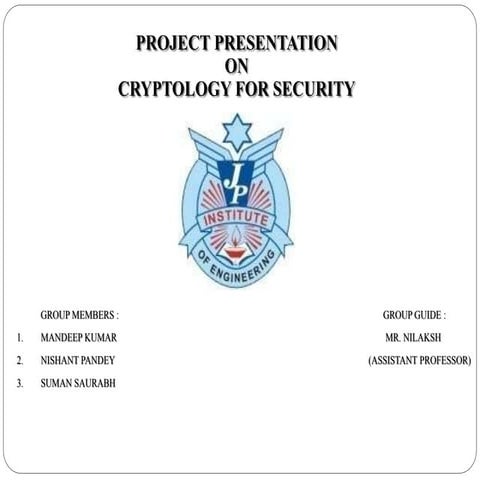 Cryptology for security | PPT