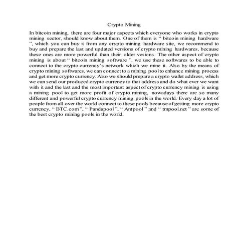 Crypto mining | DOCX