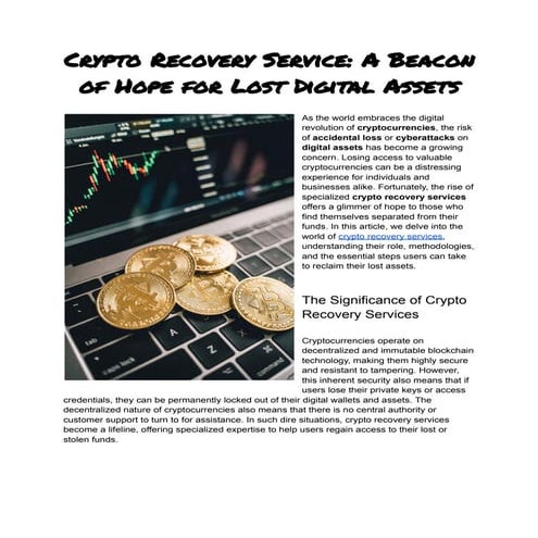 Crypto Recovery Service Beacon of Hope for Lost Digital Assets | PDF | Information and Network ...