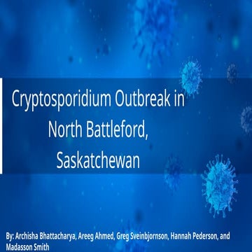 Cryptosporidium Outbreak In North Battleford | PPT